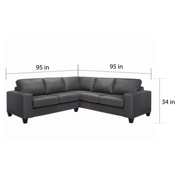 Paulina Top-grain Italian Leather Sectional Sofa - Bed Bath & Beyond - 8089927