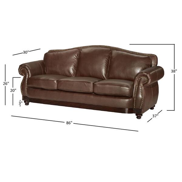 Myles Traditional Chocolate Bonded Leather Rolled Arm Sofa by iNSPIRE Q ...