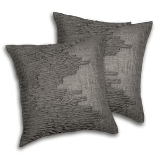 Lush Decor Lake Como Square Grey Decorative Pillows (Set of 2) - Bed ...