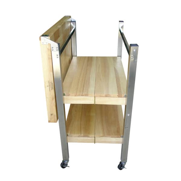 Oasis Concepts Stainless Steel/ Wood Flip Fold Kitchen Island - Bed ...