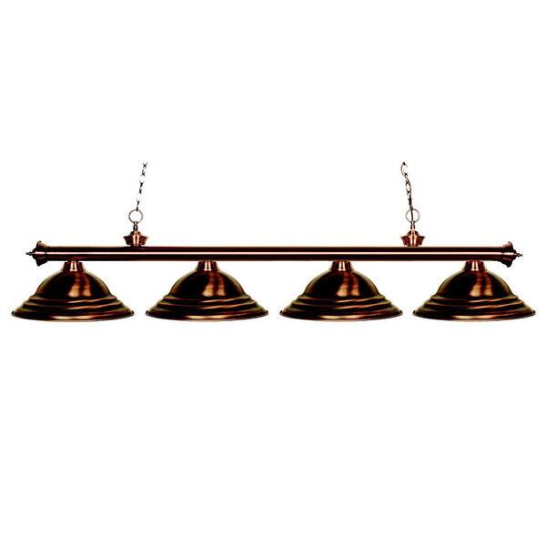 Riviera 4-light Antique Copper Billiard Pendant - Bed Bath & Beyond ...