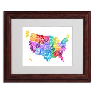 Michael Tompsett 'USA States Txt Map 3' Framed Matted Art - Bed Bath ...