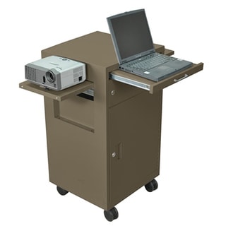 Offex Putty Rolling Steel Multimedia Utility Cart with Locking Storage ...