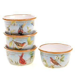 Certified International Botanical Birds Ice Cream Bowls (Set of 4 ...