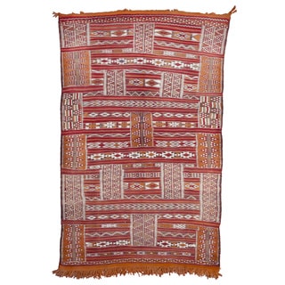 Handmade Moroccan Embroidered Wool Kilim Rug (Morocco) - 3'10 x 6 ...