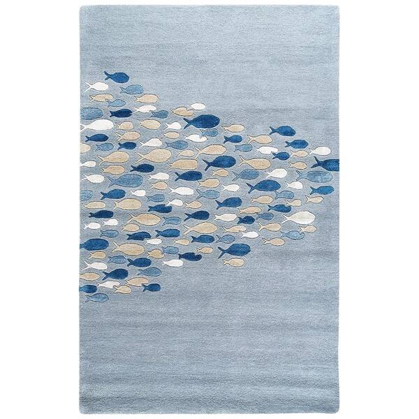 Hand-tufted Transitional Animal Print Pattern Blue Rug (5' x 8') - Bed ...