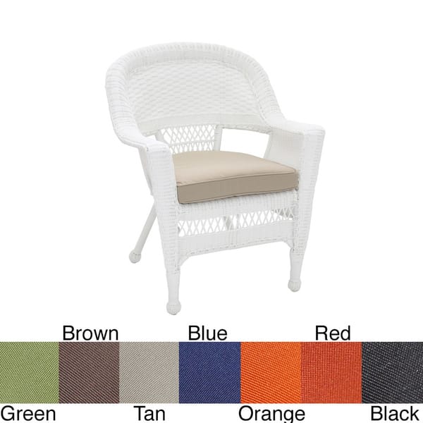 White Wicker Chair/ Cushion (Set of 4) - Bed Bath & Beyond - 8174451