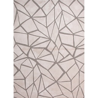 Hand-tufted Contemporary Geometric Pattern Ivory Rug (2' x 3') - Bed ...