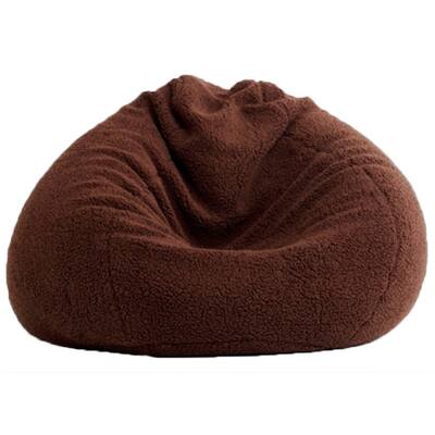BeanSack Ultra Brown Sherpa Lounge Bean Bag Chair - Overstock - 8178106