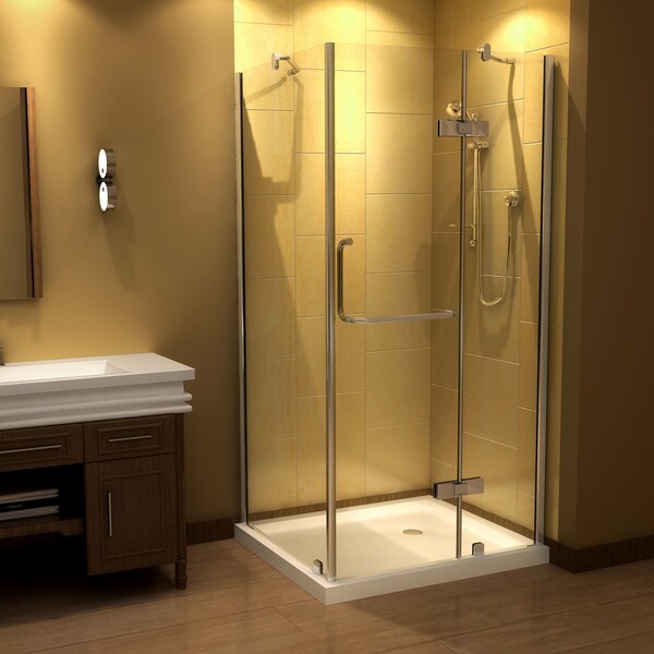 Shop Aston 40 X 32 inch Clear Glass Frameless Shower Enclosure With