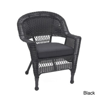 Wicker Black Finish Patio Loveseat with Cushion and Pillows - On Sale ...