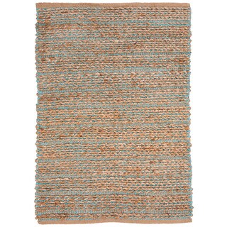 Handmade Naturals Solid Pattern Blue Rug (8' x 10') - Bed Bath & Beyond ...