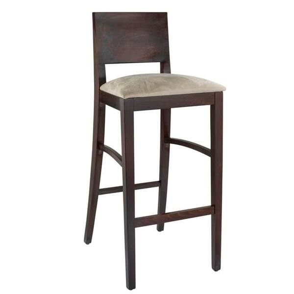 Solid Beech Wood Upholstered Bar Stool - Overstock - 8184896