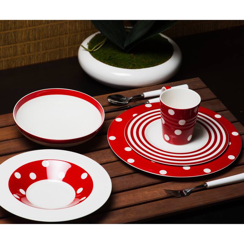 Red Vanilla Freshness Mix and Match Red Dinner Plates (Set of 6 ...