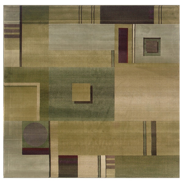 Genevieve Contemporary Geometric Color Block Area Rug - 8' Square - Bed ...