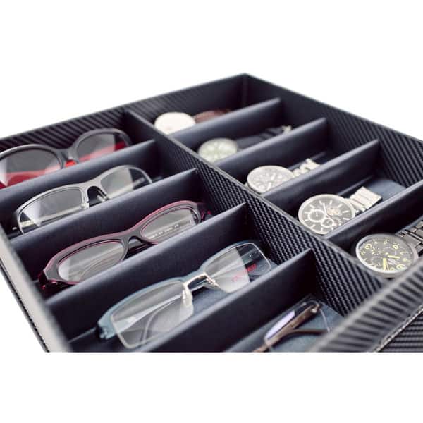 Caddy Bay Collection Carbon Fiber Style Watch Glasses Storage Case (As ...