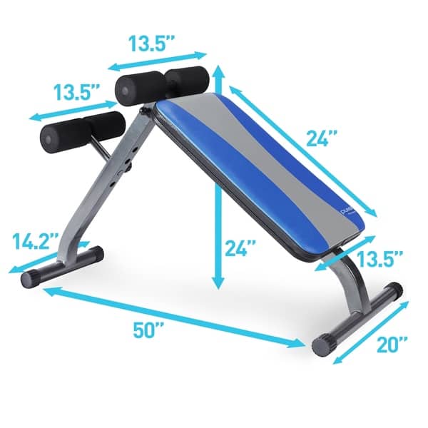 Pure Fitness Foldable Ab Crunch Sit Up Bench - Blue/Black - Bed Bath ...