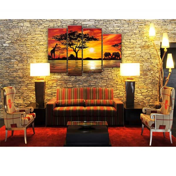 African Sunset Oil Painting - Bed Bath & Beyond - 8215535