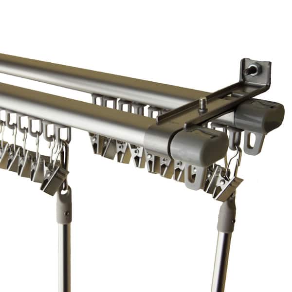InStyleDesign Regal Silver Adjustable Double Curtain Track Set - On ...