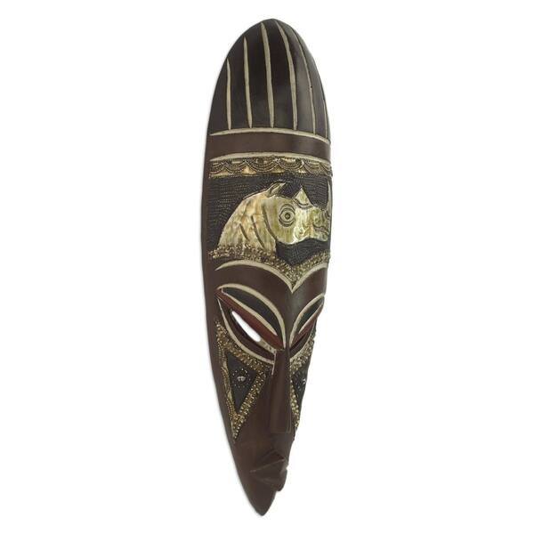 Handmade Rhinoceros Vision Sese Wood African Mask (Ghana) - Bed Bath ...