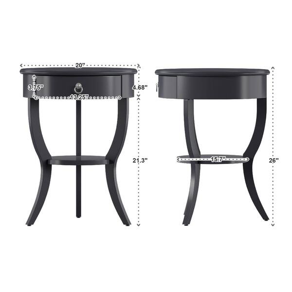 Burkhardt Round Wood Accent Table by iNSPIRE with Drawer by iNSPIRE Q ...
