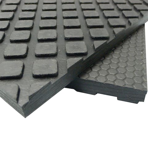 Rubber-Cal Diamond-Grip Rubber Runner Mats - 2mm thick x 4ft. Wide ...