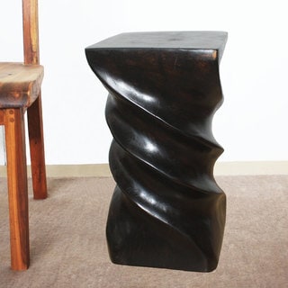 Hand-carved 12 x 22 High Mocha Oiled Triple Twist Stool (Thailand ...