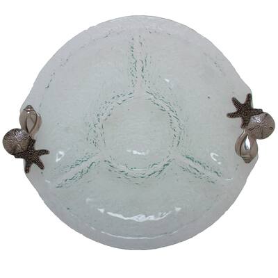 Glass Sea Shells 4-section Serving Bowl - Overstock - 8249294