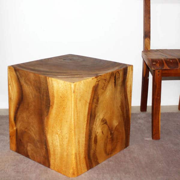 Haussmann® Wood Cube Table 18 in SQ x 18 in High Hollow inside Oak Oil ...