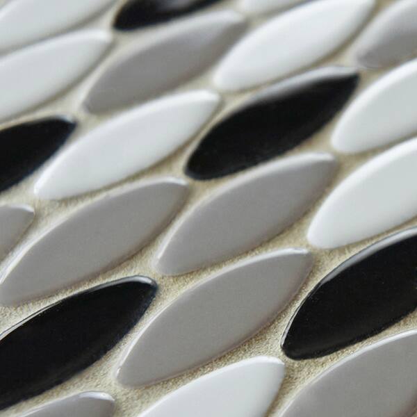 SomerTile 'Posh Ellipse Luna' 10.25 x 12-inch Porcelain Mosaic Tiles ...