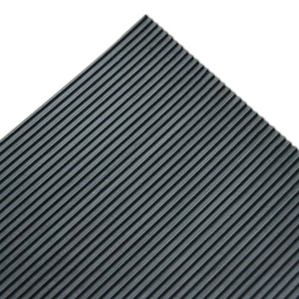 Rubber-Cal "Fine-Rib" Corrugated Rubber Floor Mats - 1/8 in x 4 ft x 15 ...