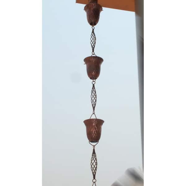 Monarch Pure Copper Pineapple Rain Chain 8.5-Foot Inclusive of ...