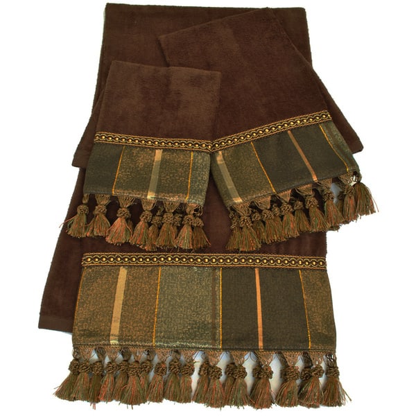 Sherry Kline Chambord Brown Embellished 3-piece Towel Set - Bed Bath ...