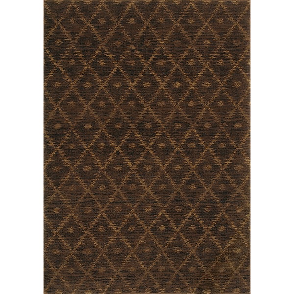 Karastan Woven Impressions Diamond Ikat Espresso Rug (5'7 x 7'11) - 5'7 ...