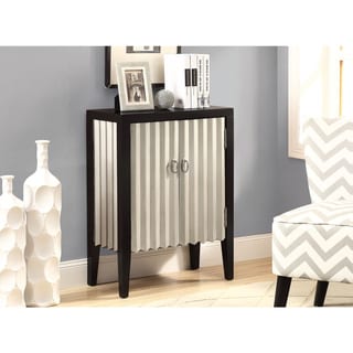 Contemporary 2-door Black/ Brushed Silver Bombay Chest - Bed Bath ...