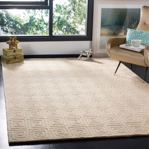 Shop Safavieh Hand-knotted Tibetan Greek Key Cream Wool Rug - 6' X 9 ...