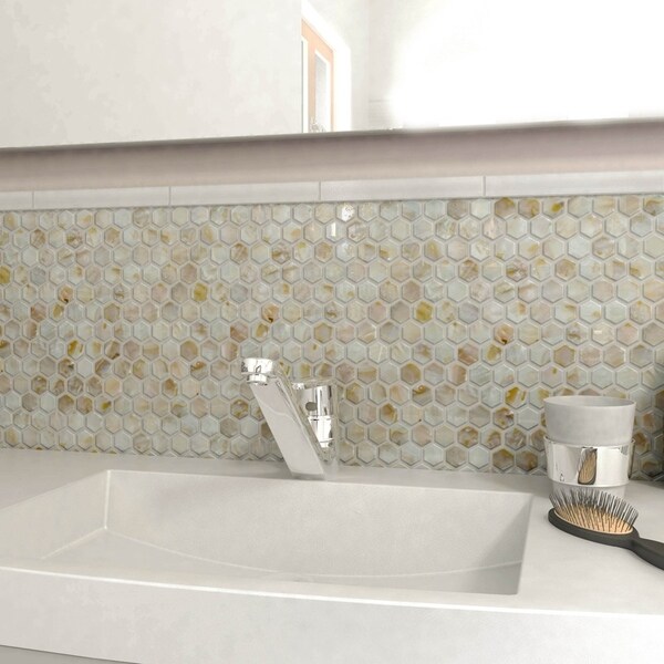 Shop SomerTile 11.5x11.625-inch Seashell Hexagon Natural Seashell ...