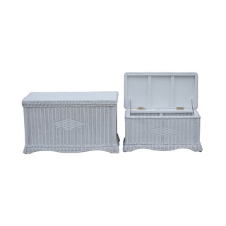 White Wicker Trunks (Set of 2) - Bed Bath & Beyond - 8303559