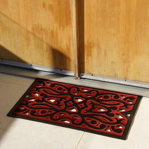 Rubber-Cal 'Mural' Red Rubber Door Mat (18 x 30) - Bed Bath & Beyond ...