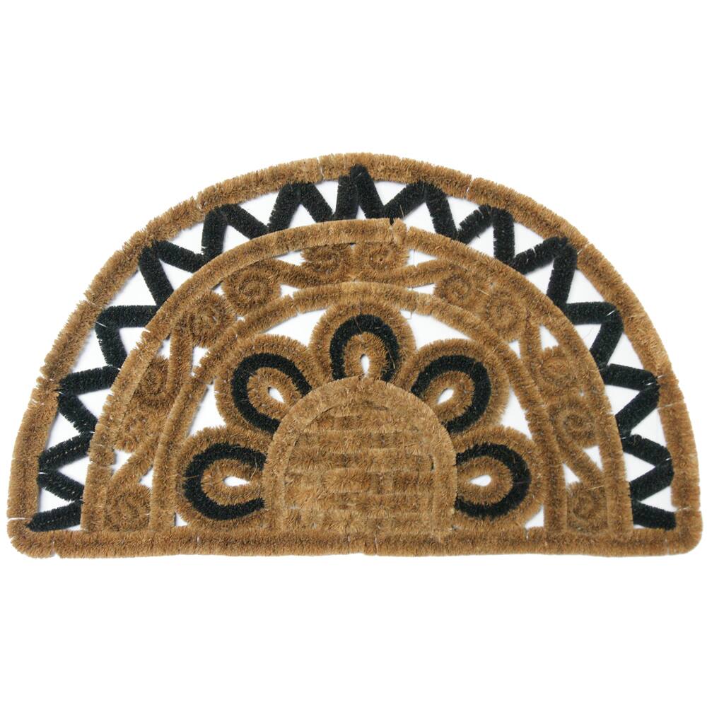 Rubber-Cal 'Napoli' Half-moon Coco Mat (18 x 30) - Overstock - 8307424