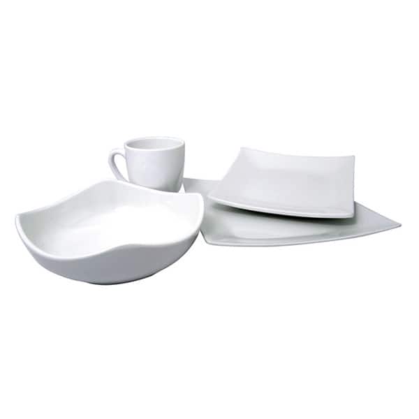 Le Chef Melamine White Square 4-piece Dinnerware Set - On Sale - Bed ...