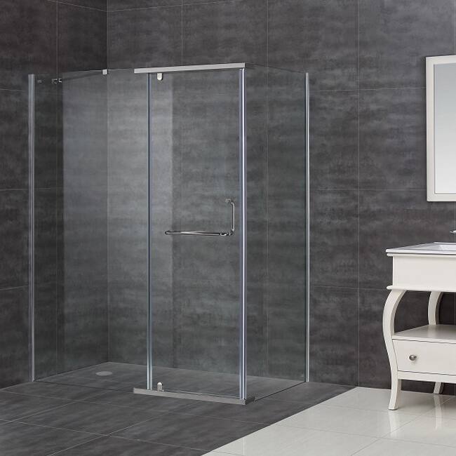 Aston 60-in x 35-in Semi-Frameless Rectangular Shower Enclosure in ...