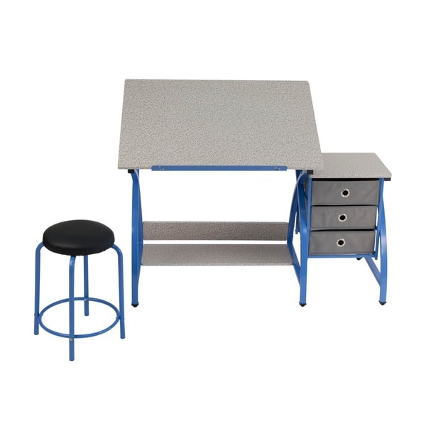 Studio Designs Blue Comet Center Hobby and Craft Table with Stool - Bed ...