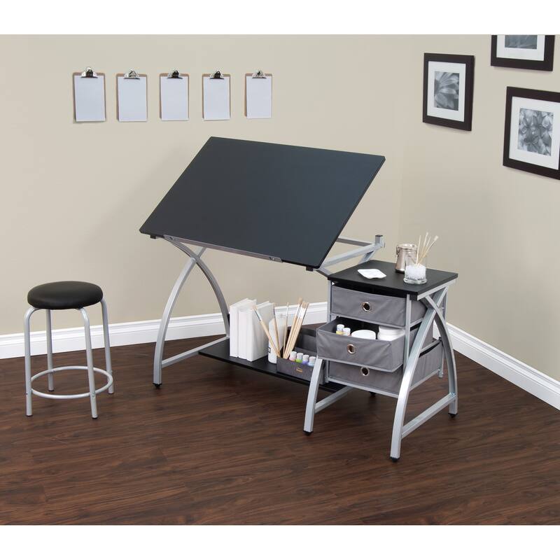 Studio Designs Comet Center Drafting and Hobby Craft Table w Stool ...