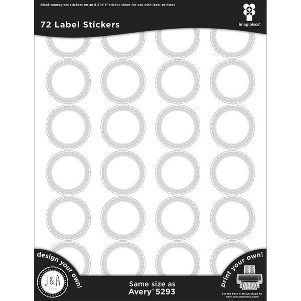 Black Ice Laser Printable Label Stickers 1.66 72/Pkg - Silver Medallion ...