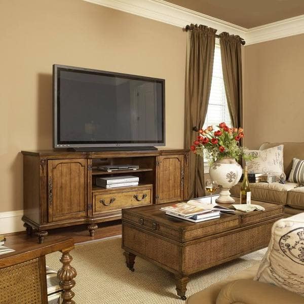 E. Providence Honey Maple Entertainment Center Console - Bed Bath ...
