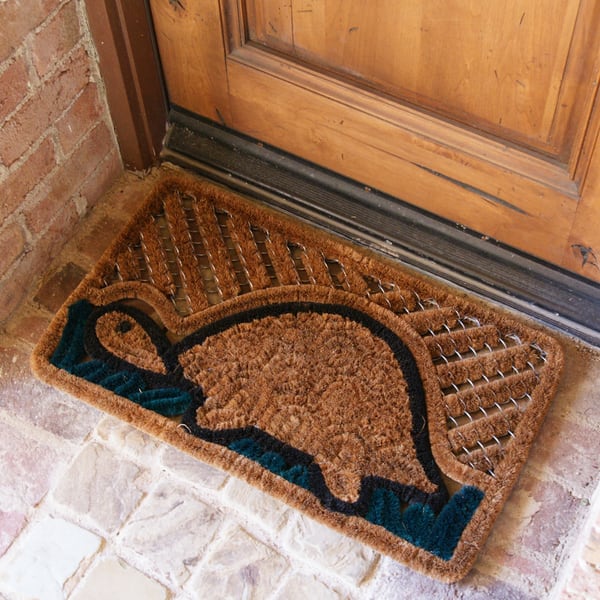 Rubber-Cal 'Tortoise' Shoe-Scraper 18-Inch x 30-Inch Coir Doormat - Bed ...