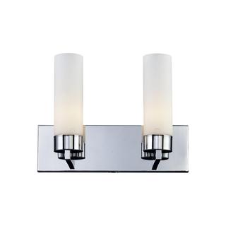 Ibis Chrome and Matte Opal 2-Light Vanity Fixture - Bed Bath & Beyond ...