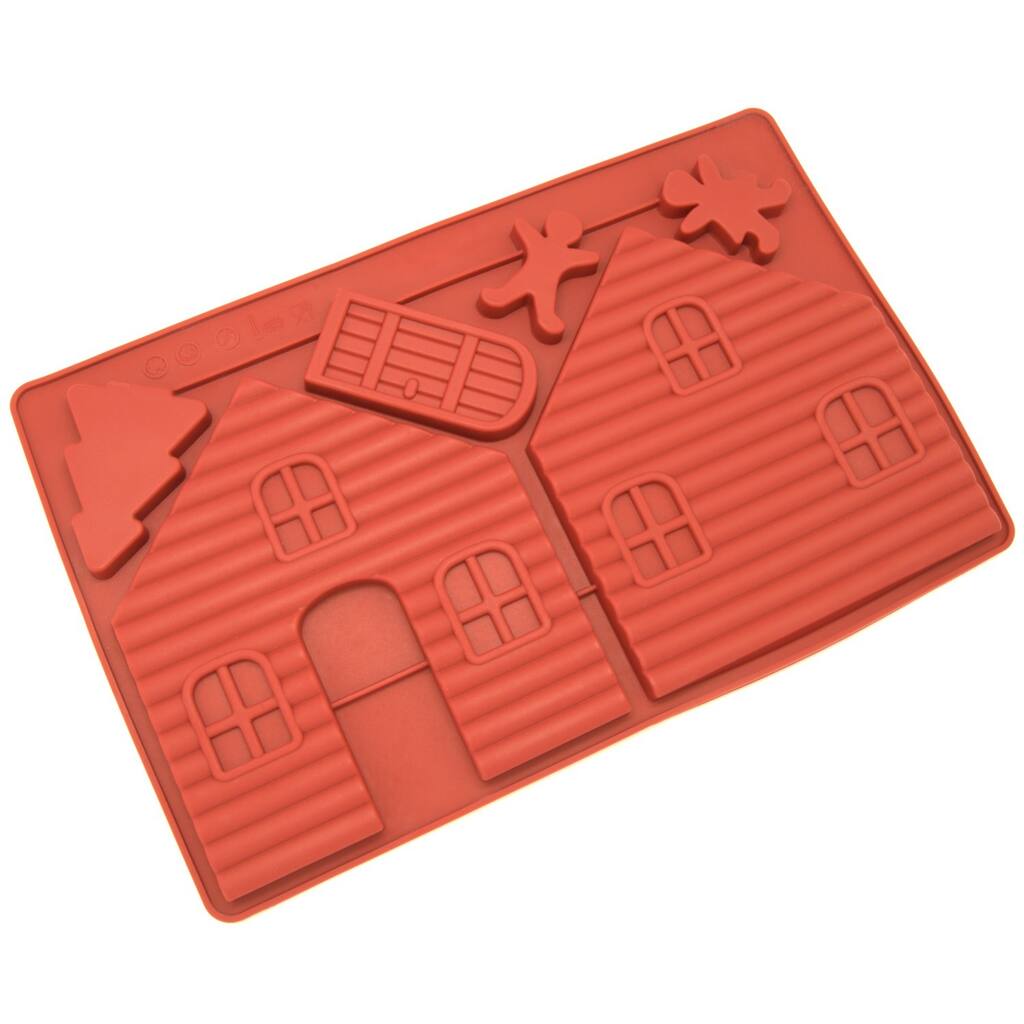 Freshware Gingerbread House Silicone Mold (Set of 2) - Overstock - 8354949