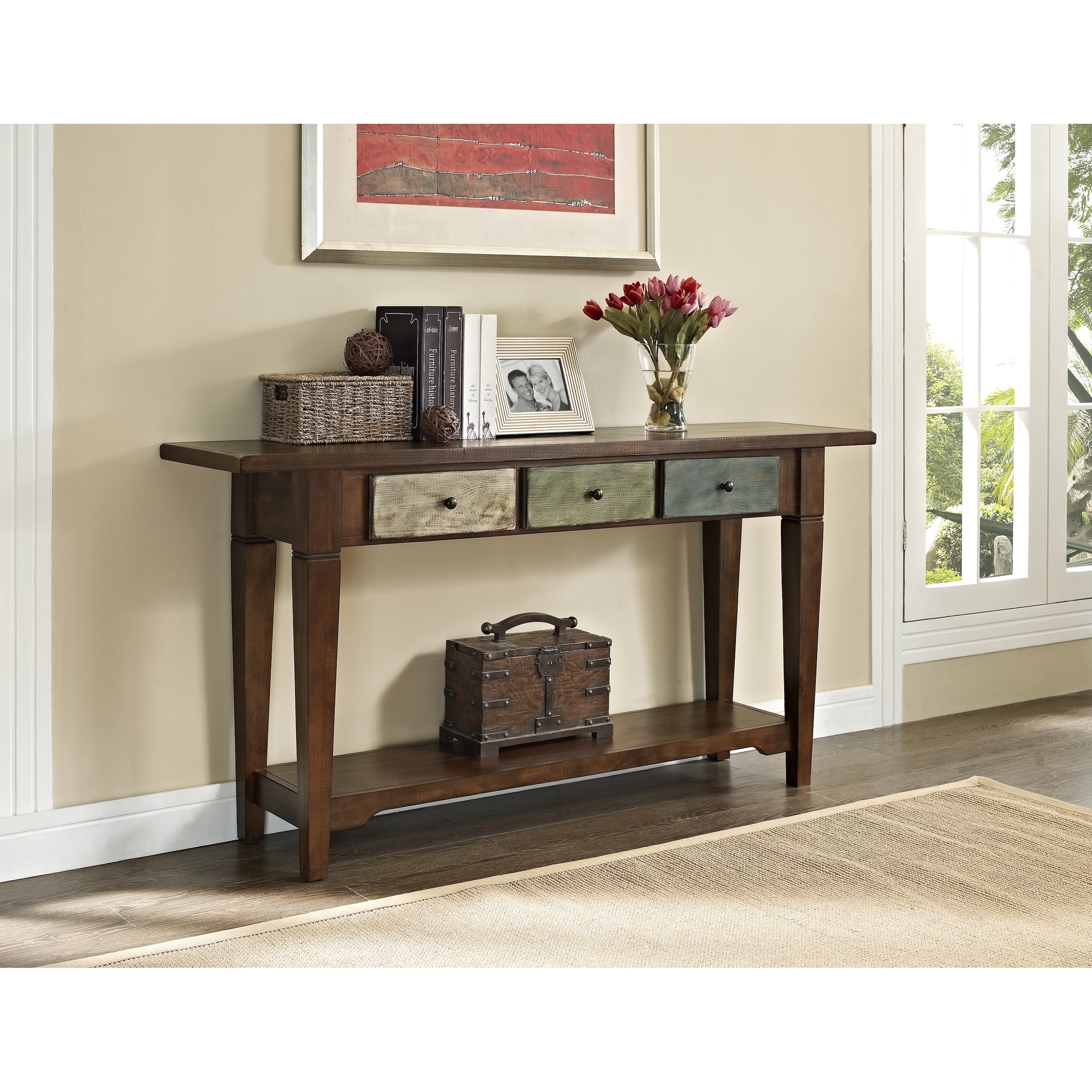 #1Cheap Altra Hand-painted Sage Console Table and Drawers - Cheap ...